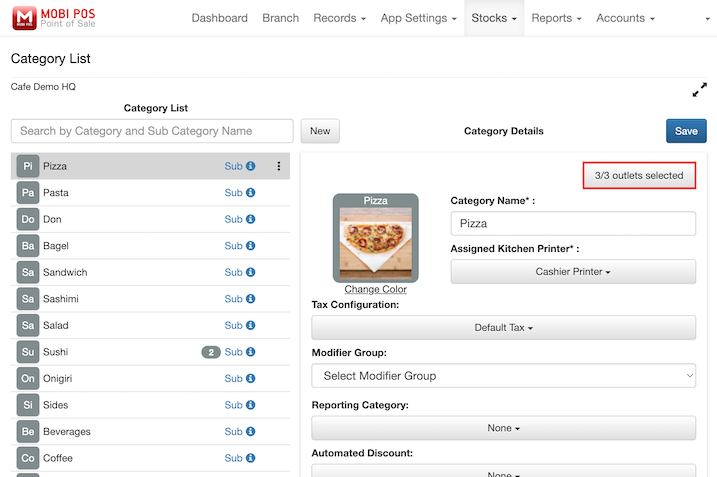Menu Linking | MobiPOS