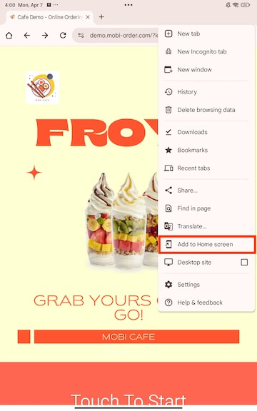 Add Kiosk to Device Home Screen | MobiPOS
