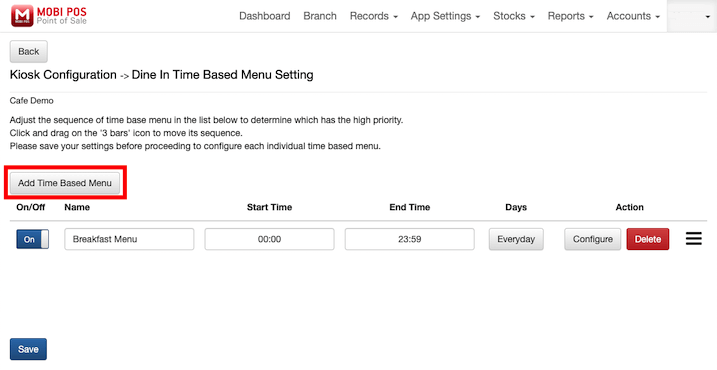 Kiosk Dine In | MobiPOS